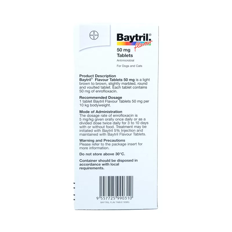 Baytril Tablets 50’s - Lee Guan Chuan Pte Ltd